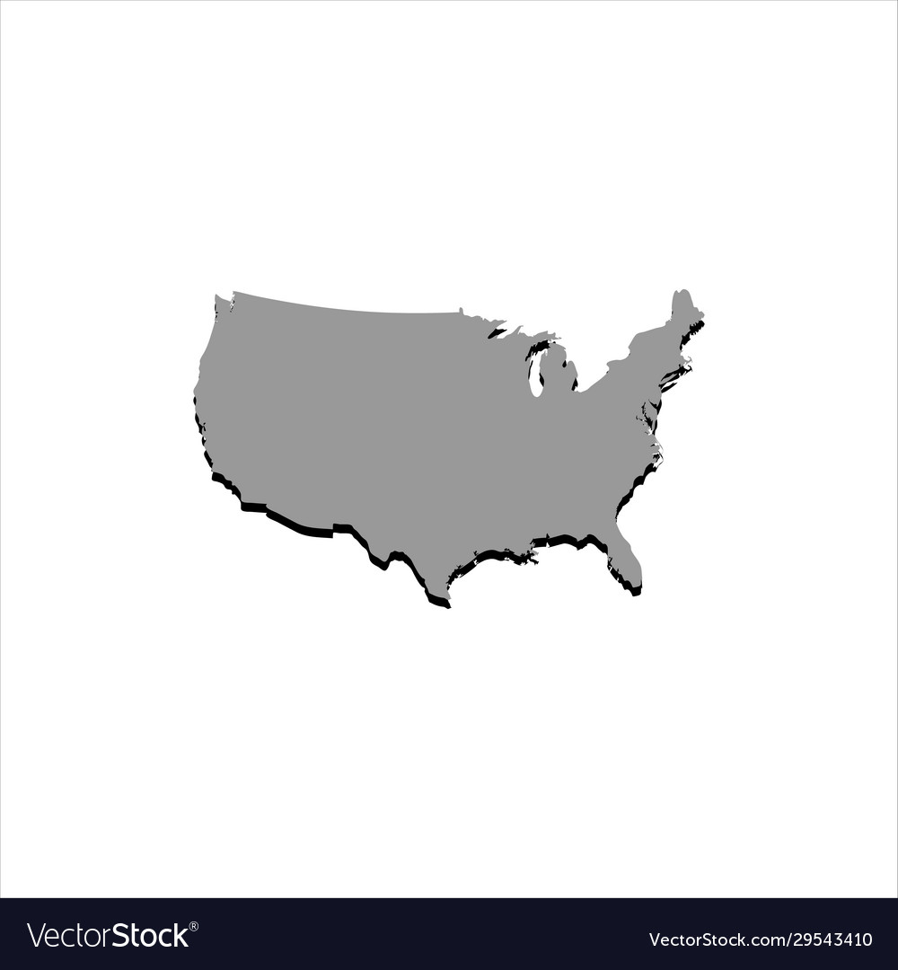 Map usa with a shadow on white background Vector Image