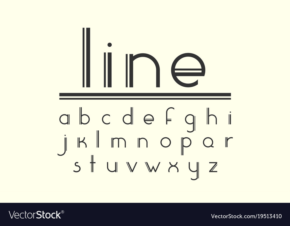 Modern Double Line Display Font And Alphabet Vector Image