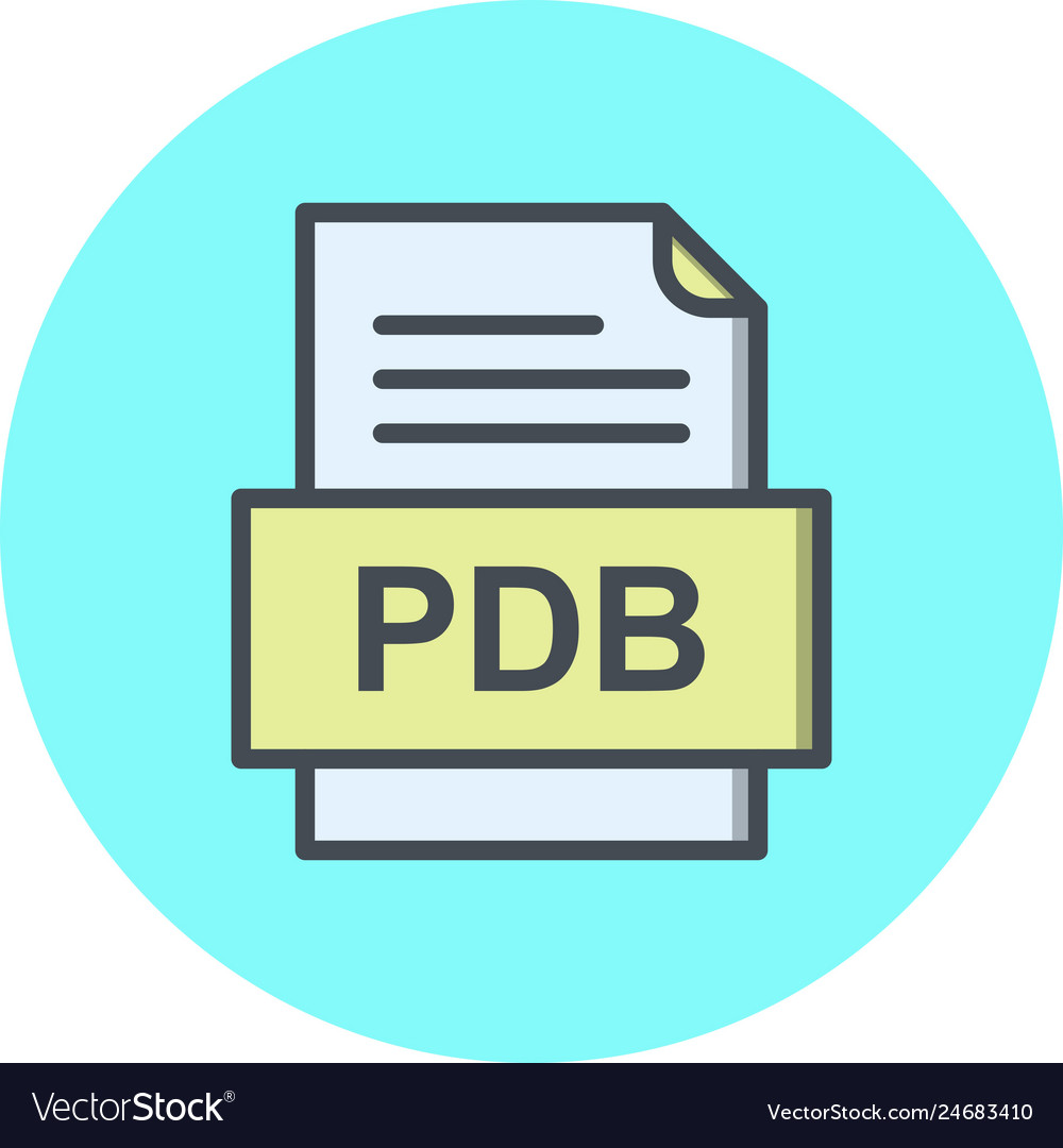 Pdb file document icon Royalty Free Vector Image