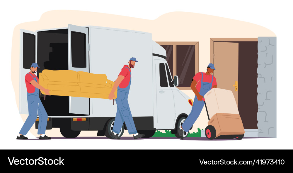 Relocation and moving into new house concept Vector Image