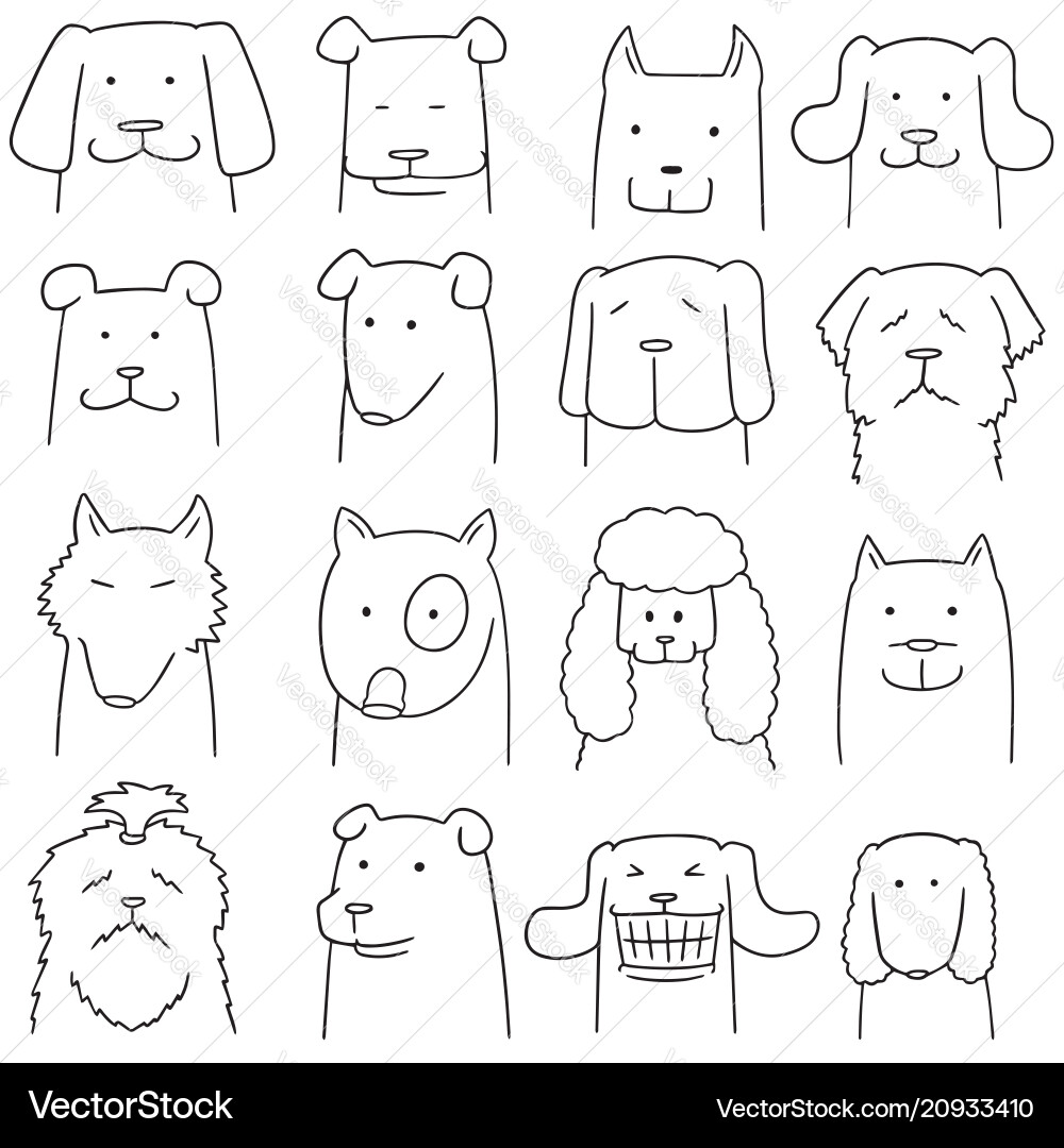 Set of dog Royalty Free Vector Image - VectorStock