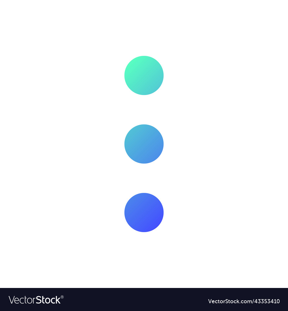 Three vertical dots menu pixel perfect gradient Vector Image