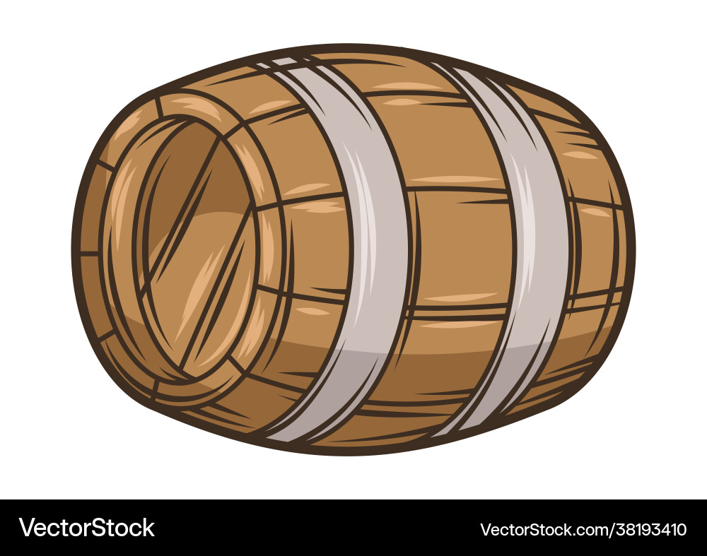 Wooden barrel with beer object Royalty Free Vector Image