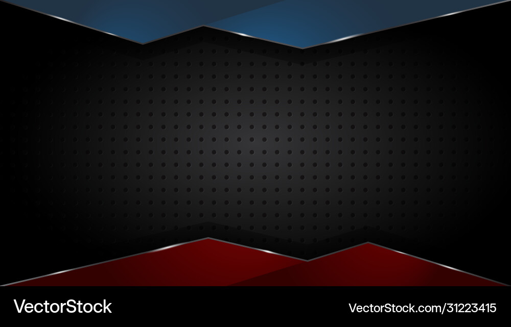 Black abstract mat geometric red and blue Vector Image