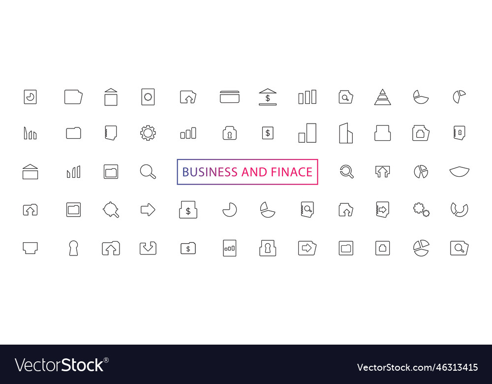 Business and finance line icons set businessman Vector Image