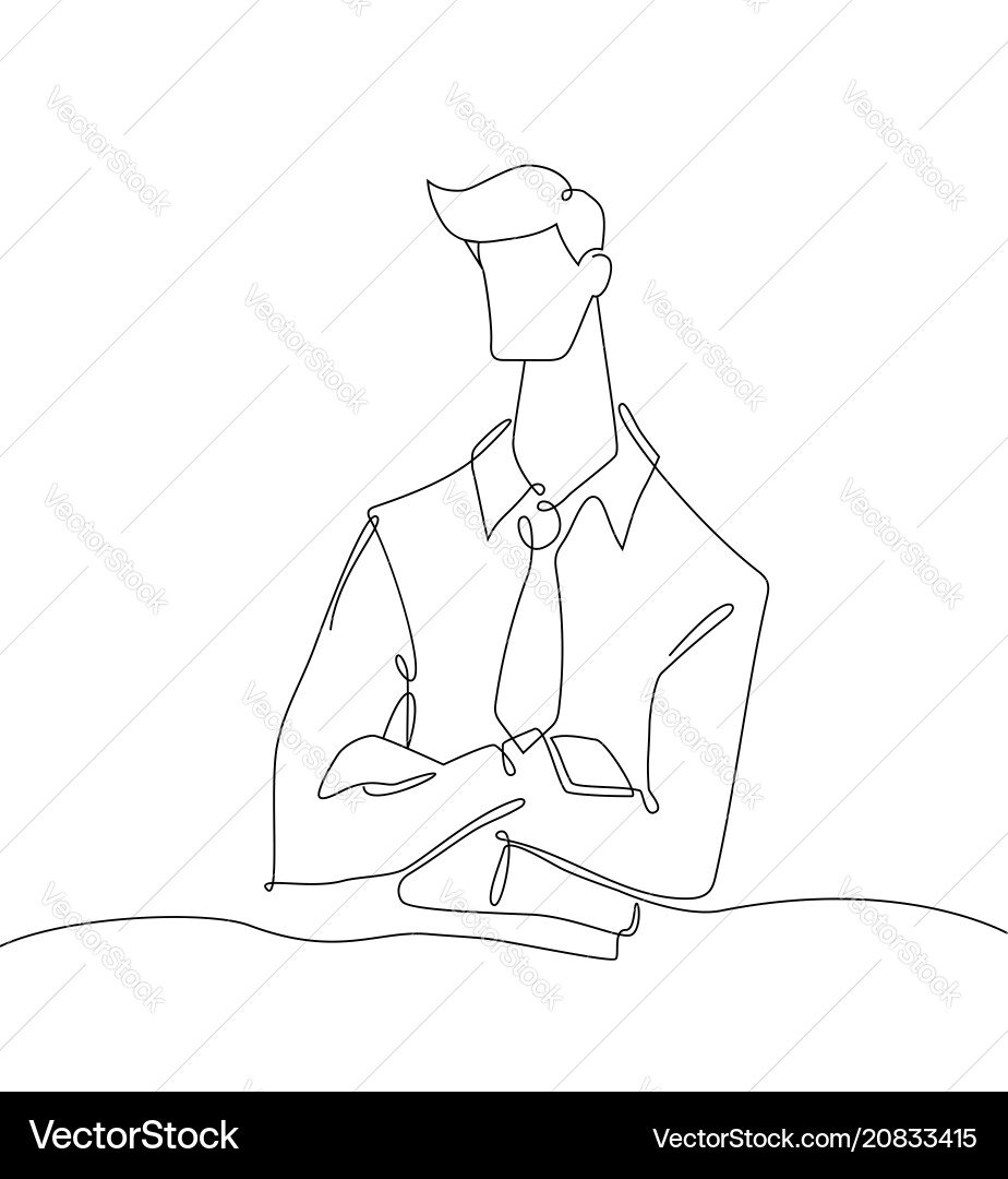 Businessman - one line design style Royalty Free Vector