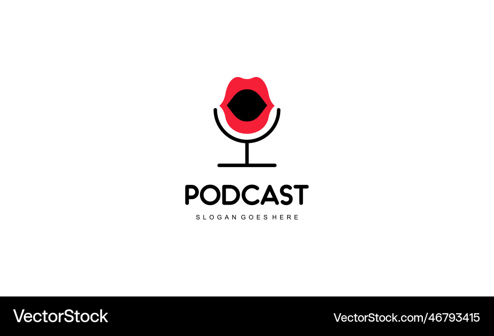 Creative podcast logo design Royalty Free Vector Image
