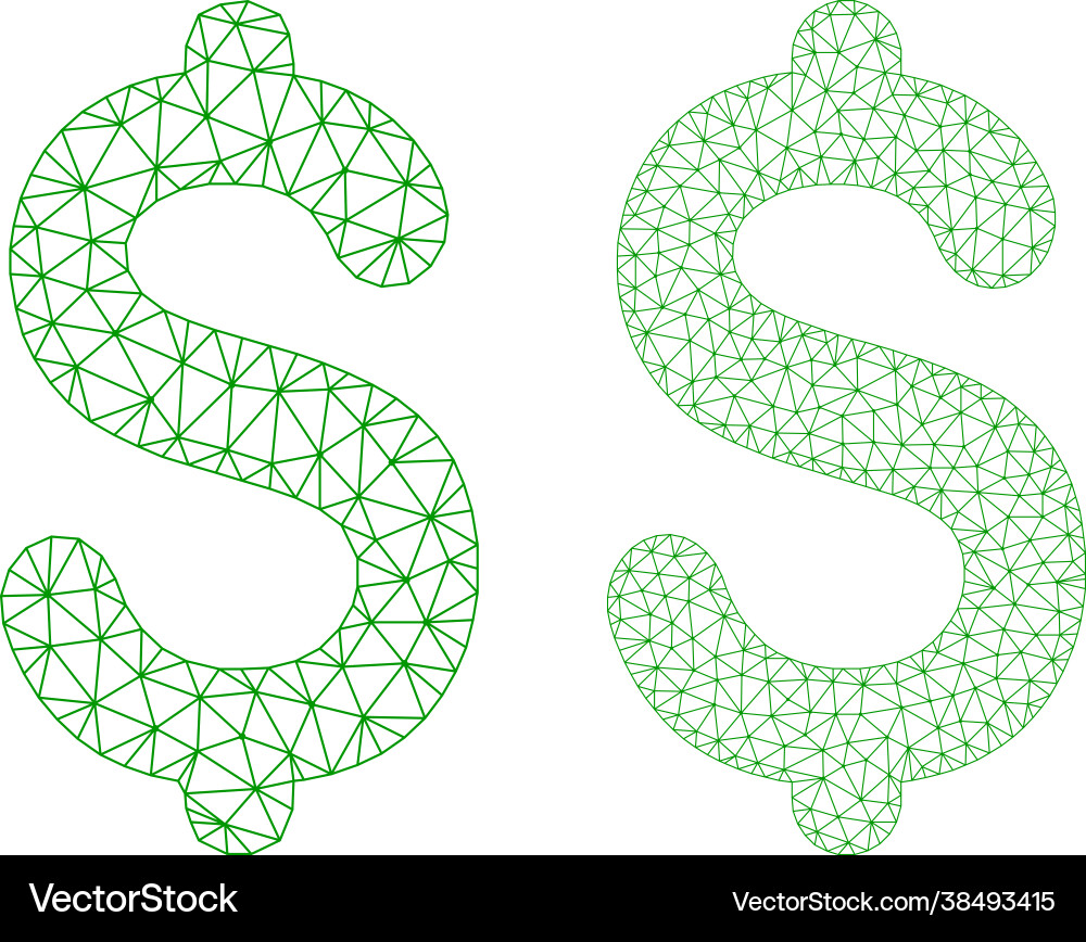 Dollar price icons - triangle mesh Royalty Free Vector Image