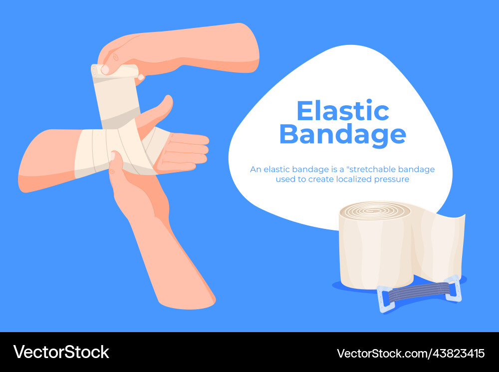 Elastic bandage help with hand injuries bandage Vector Image