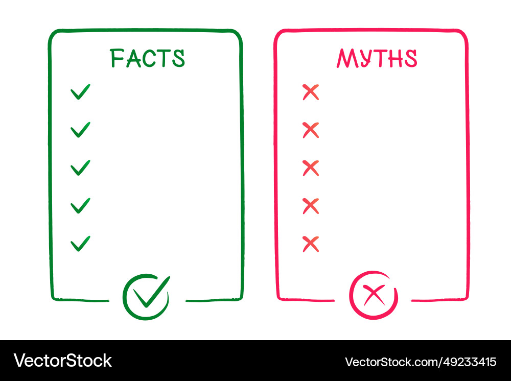 Facts and myths frame template handdraw Royalty Free Vector