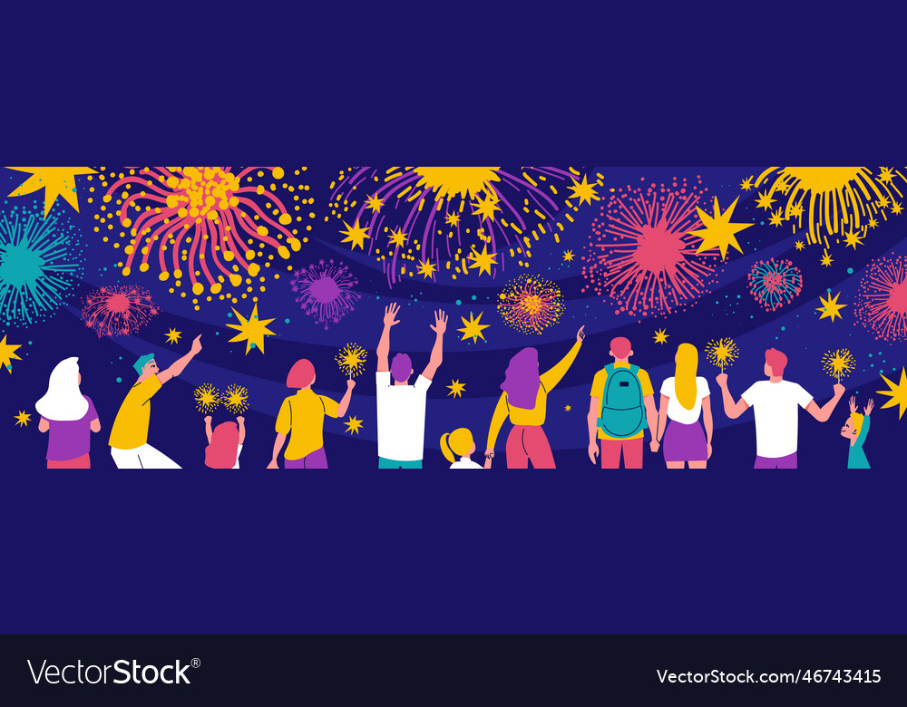 Firework flat Royalty Free Vector Image - VectorStock