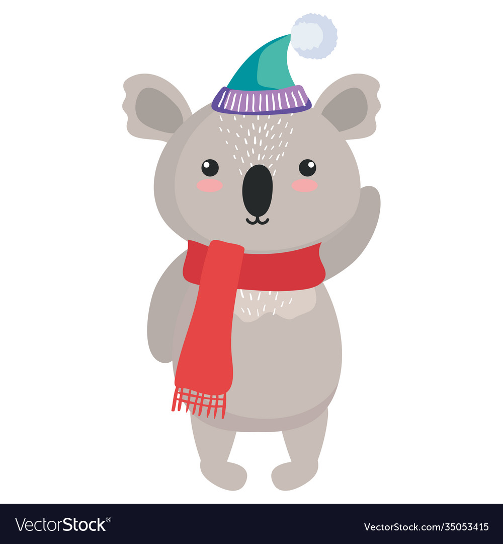 Koala cartoon with winter cloth design Royalty Free Vector