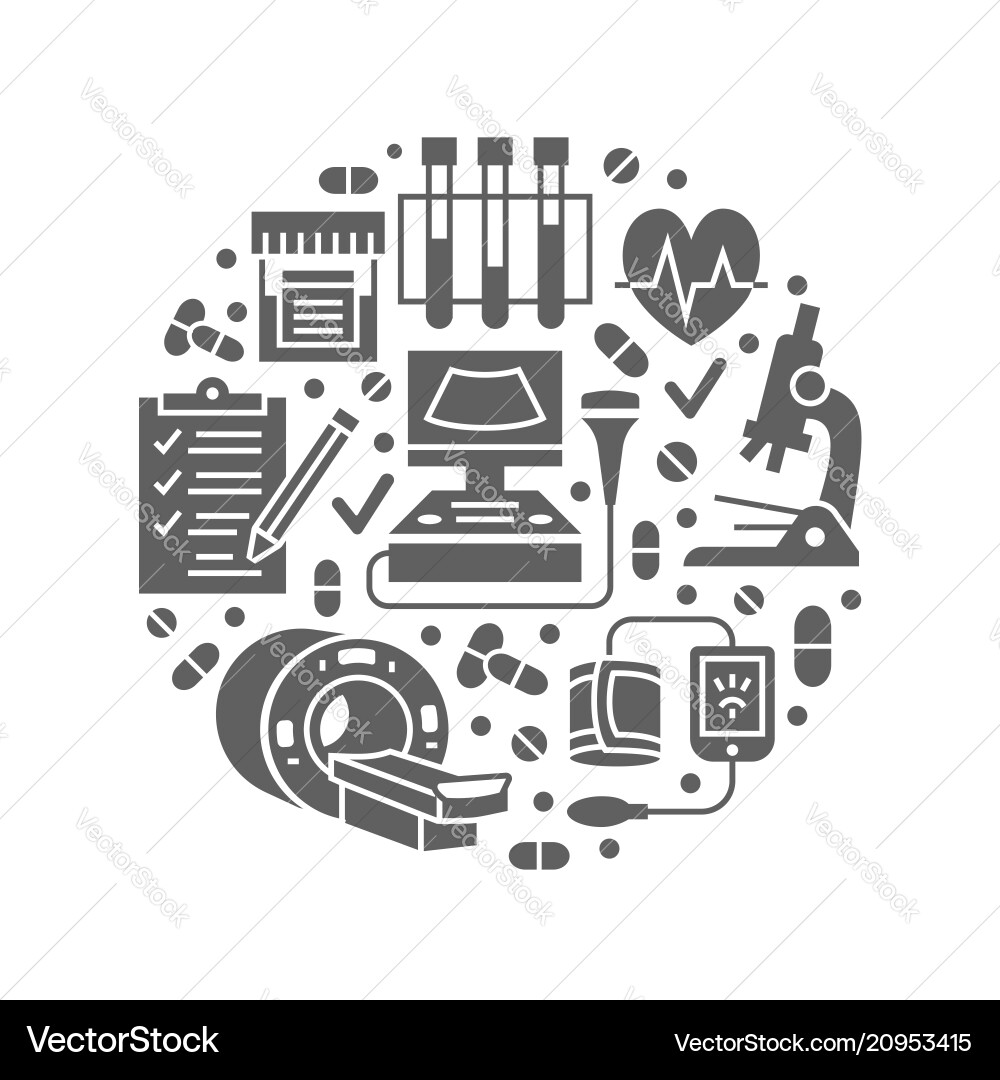 Medical check up poster template flat Royalty Free Vector