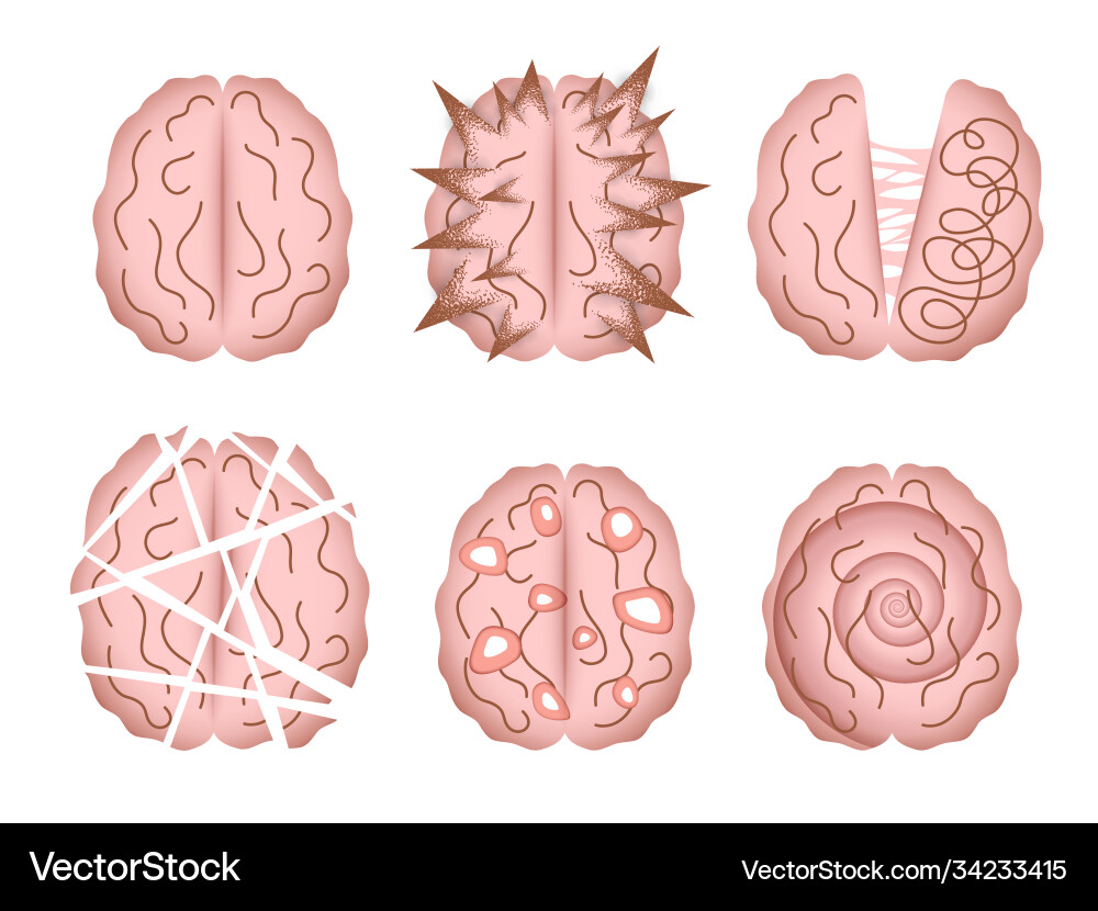 Mental disorder icons Royalty Free Vector Image
