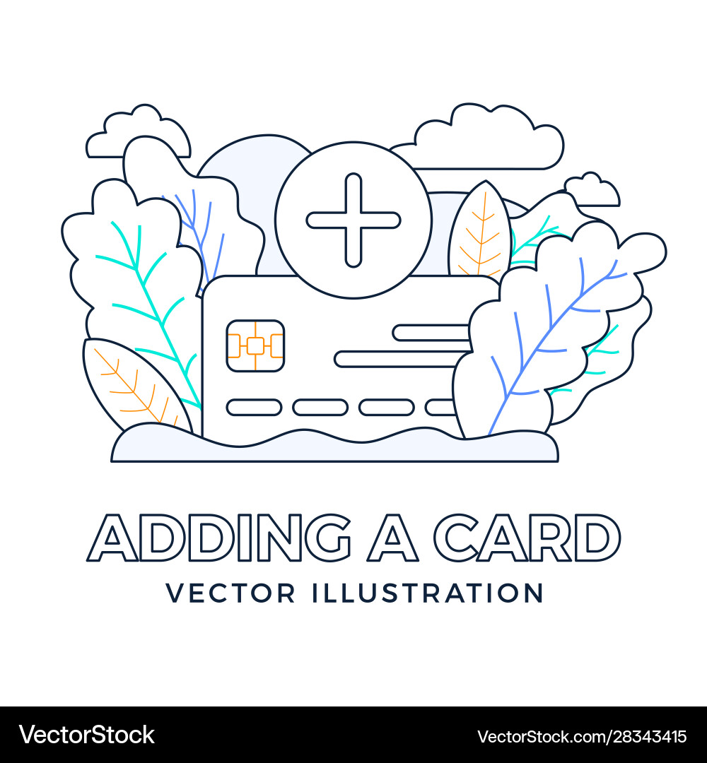 Plus button and credit card stock isolated Vector Image