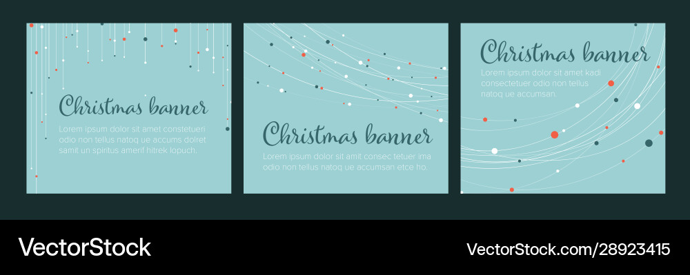 Set christmas inlinemedium rectangle banner Vector Image