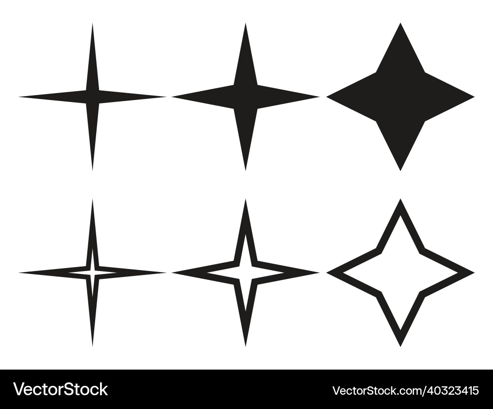 Star shapes collection simple silhouettes Vector Image