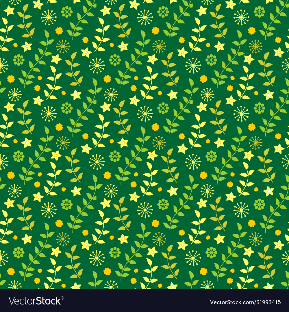 Summer greenery pattern Royalty Free Vector Image