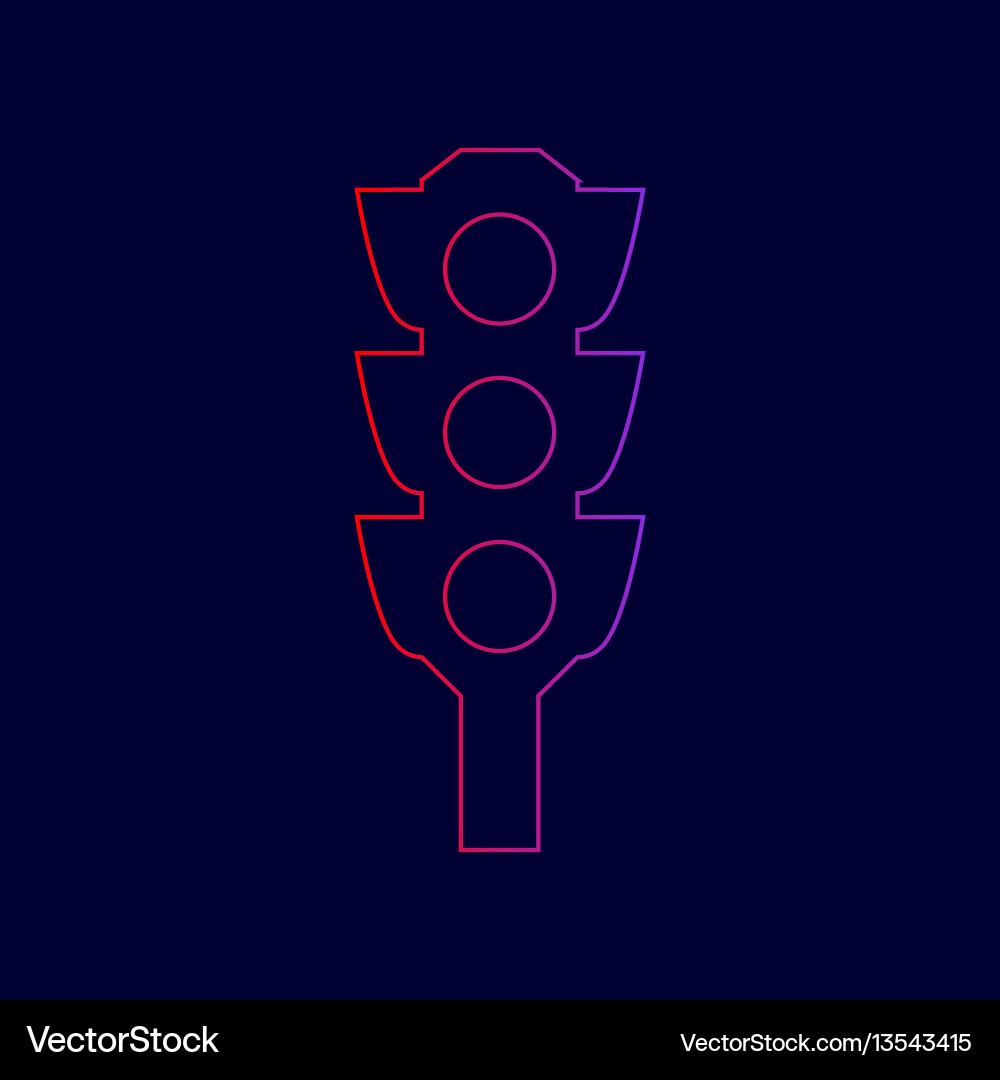 Traffic light sign line icon Royalty Free Vector Image