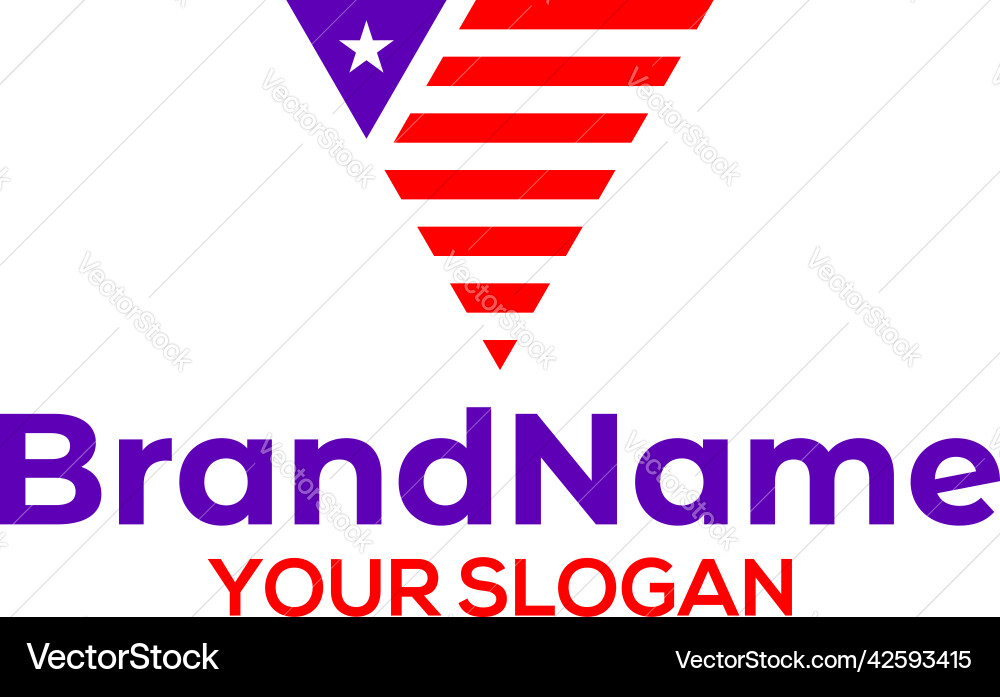 V american flag style logo design Royalty Free Vector Image