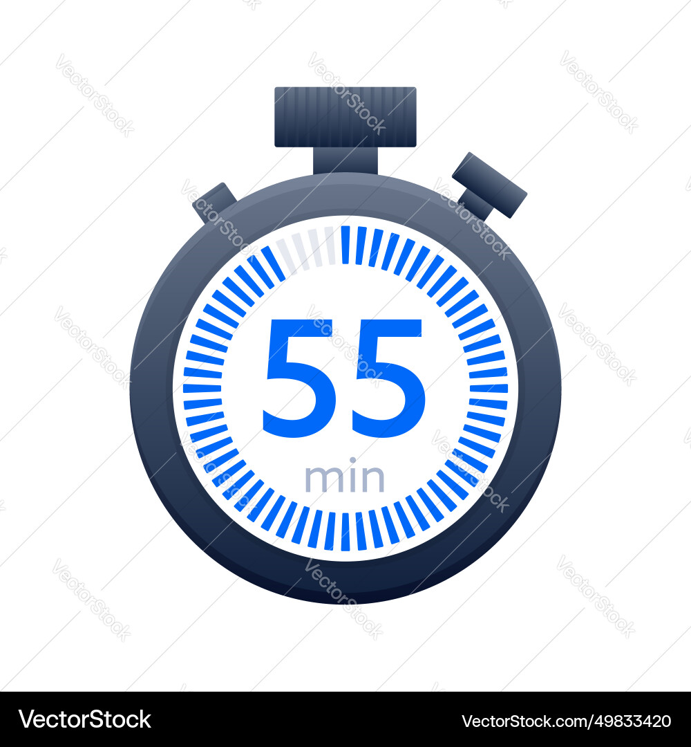 55 min timer and stopwatch icons countdown symbol Vector Image