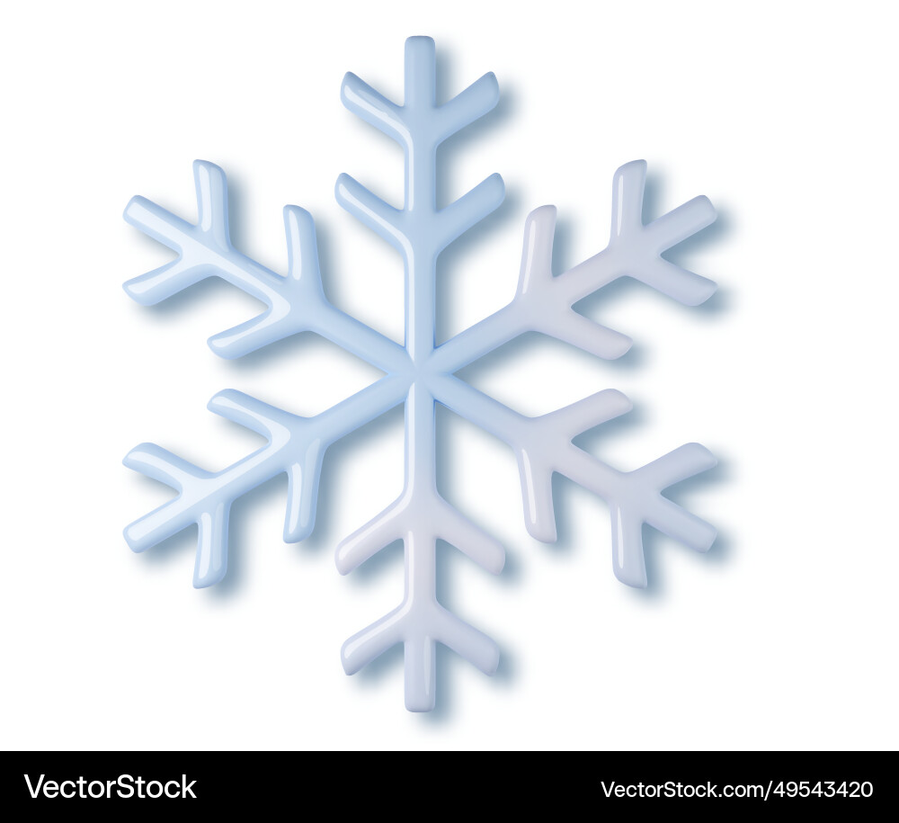 Blue snowflake 3d realistic christmas decoration Vector Image