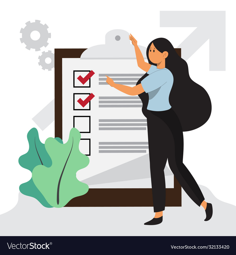 Checklist concept flat design Royalty Free Vector Image