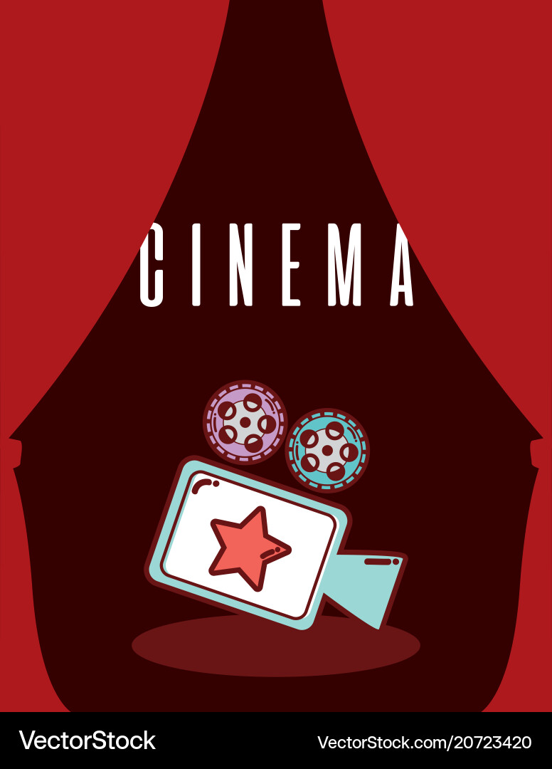 Cinema cute cartoon design Royalty Free Vector Image