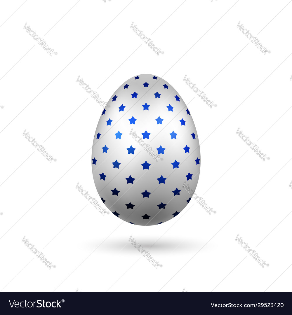 Easter egg 3d icon silver color isolated Vector Image