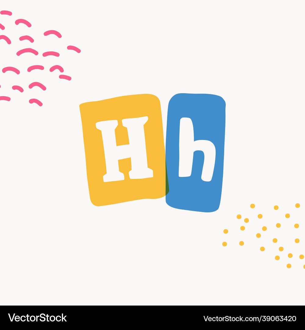 H letter typewriter-inspired logo with bold slab Vector Image