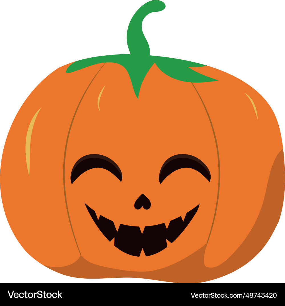 Halloween cute pumpkin Royalty Free Vector Image
