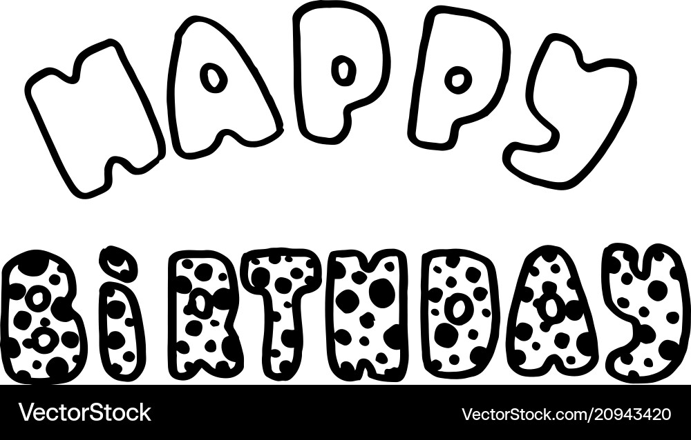 Happy birthday inscription Royalty Free Vector Image