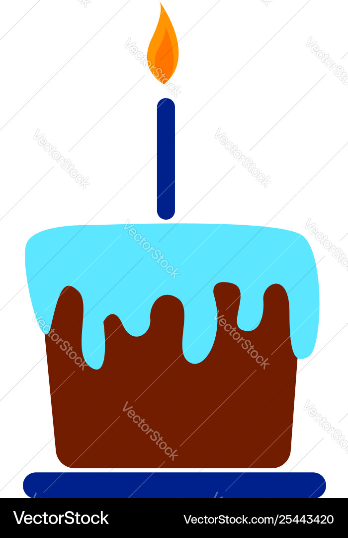 Image blue cake - birthday cake or color Vector Image