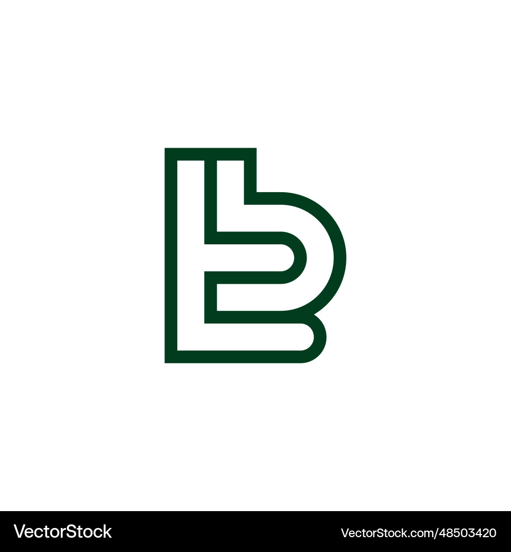 Letter tb outline geometric logo Royalty Free Vector Image
