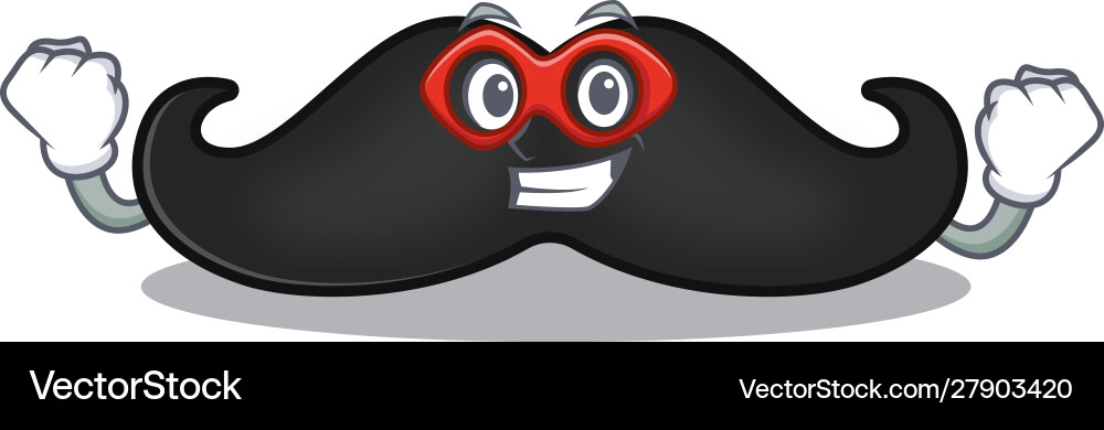 Mustache mascot isolated with super hero Vector Image