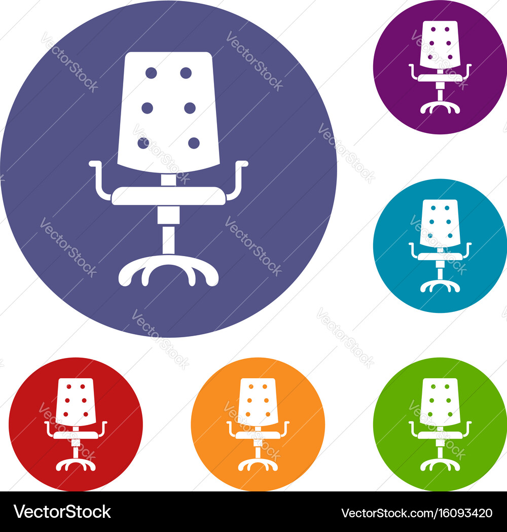 Office chair icons set Royalty Free Vector Image