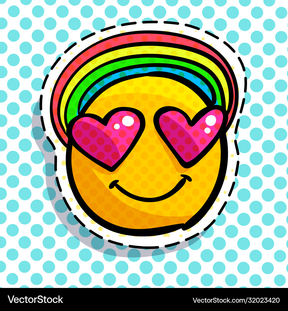 Smile in love emoticon Royalty Free Vector Image