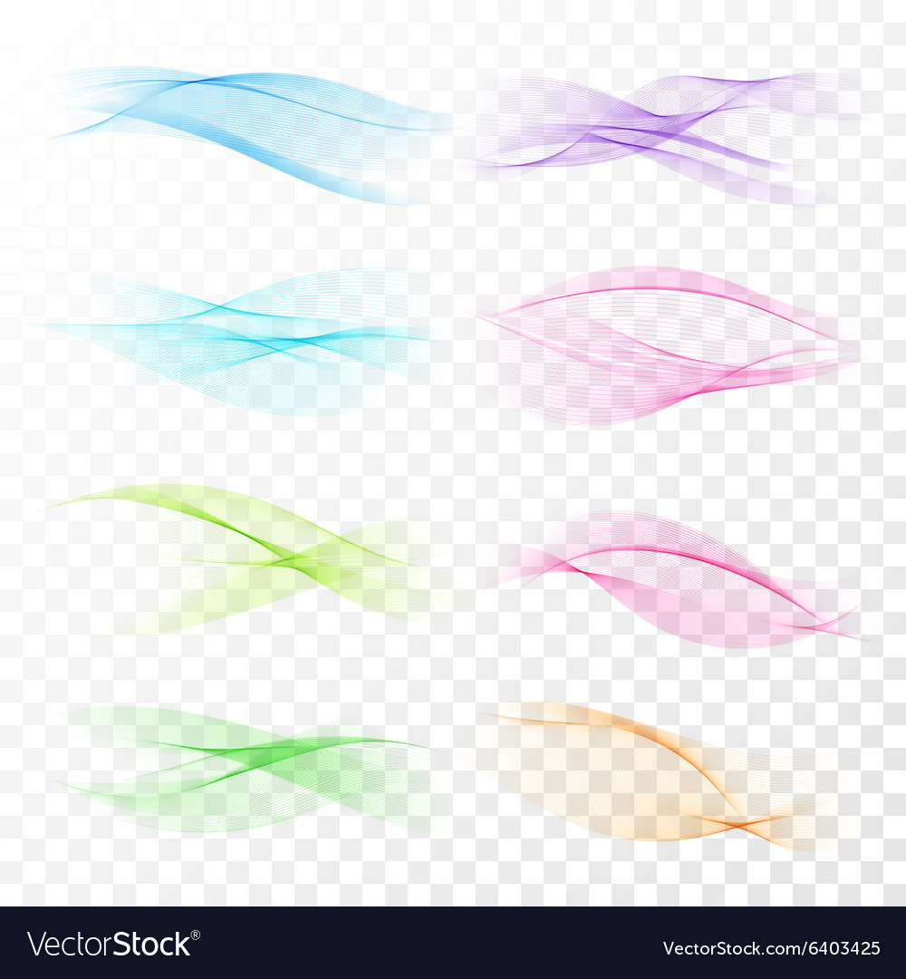Abstract colourful wave isolated on transparent Vector Image
