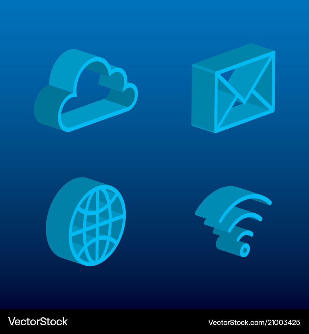 Business concept isometric set icons Royalty Free Vector