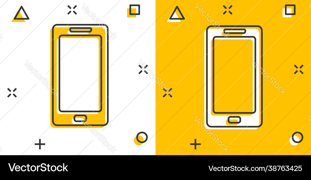 Cartoon smartphone icon in comic style mobile Vector Image