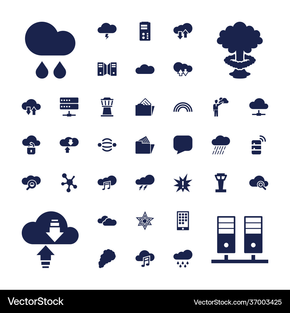 Cloud icons Royalty Free Vector Image - VectorStock