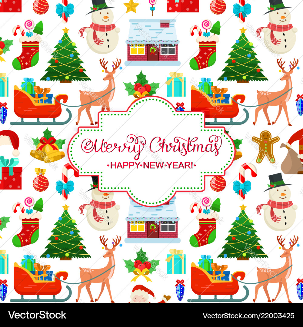 Colorful christmas card Royalty Free Vector Image