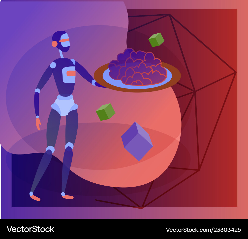Concept of artificial intelligence and cyber Vector Image