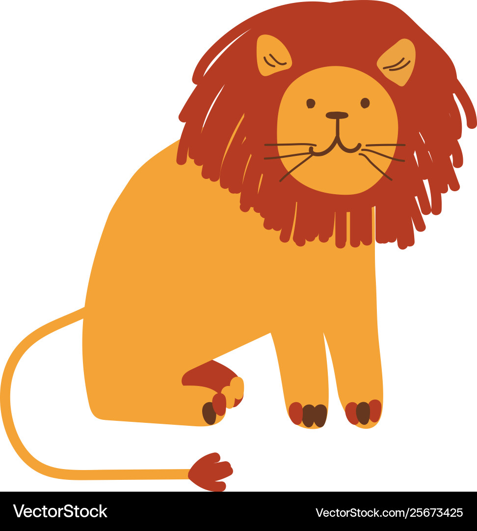Cute friendly lion design element can be used for Vector Image