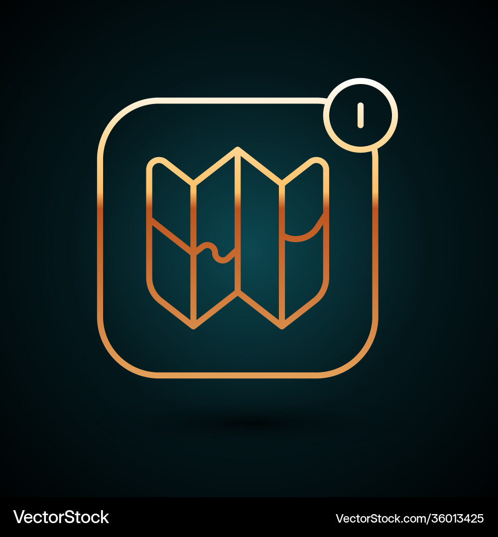 Gold line infographic city map navigation icon Vector Image