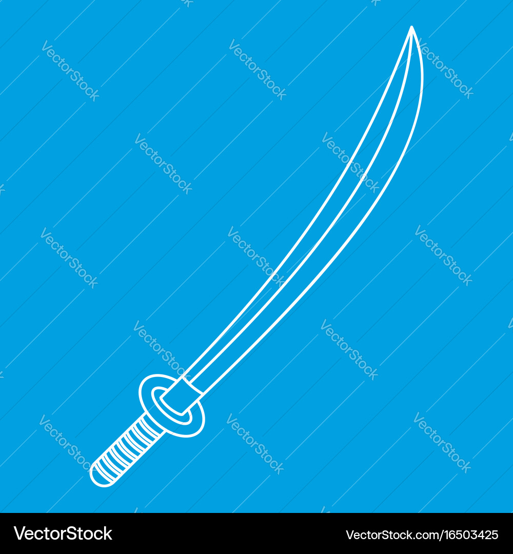 Katana icon outline style Royalty Free Vector Image