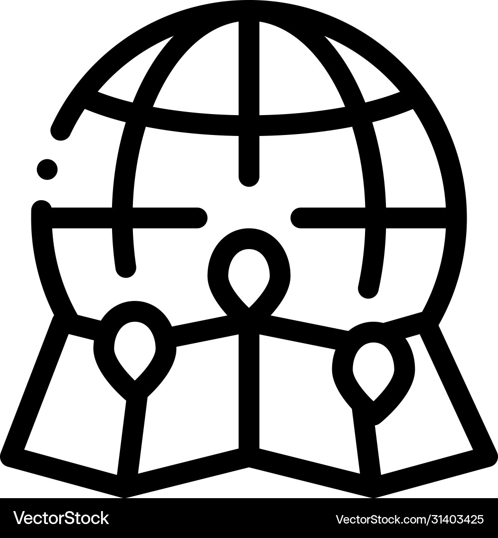 Landscape ecology science icon outline Royalty Free Vector