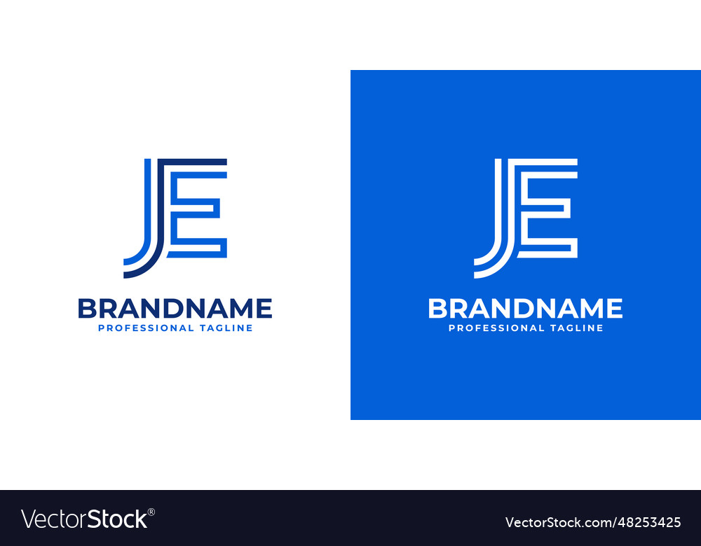 Letter je line monogram logo suitable Royalty Free Vector