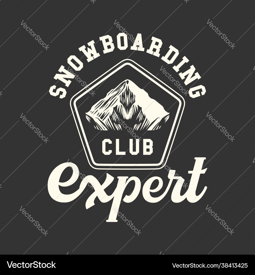 Logo design snowboarding club expert Royalty Free Vector