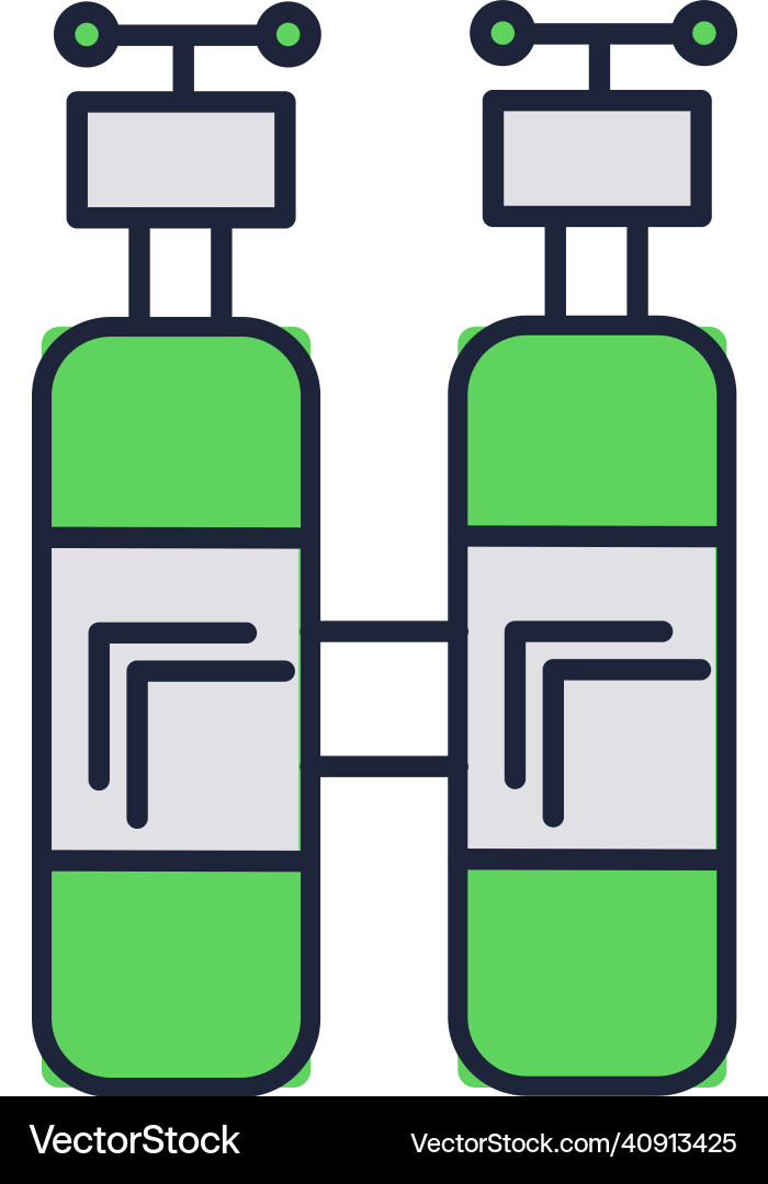 Oxygen air tank for scuba dive icon Royalty Free Vector